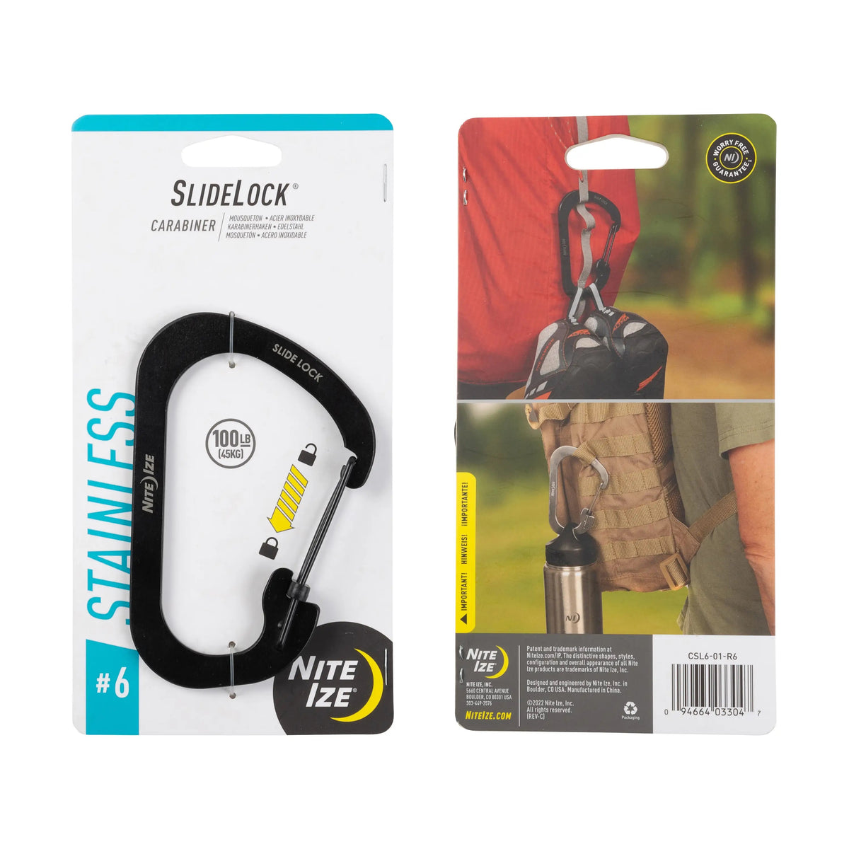 Nite Ize Slide-Lock Stainless Steel Carabiner #6 - Drifters Adventure ...